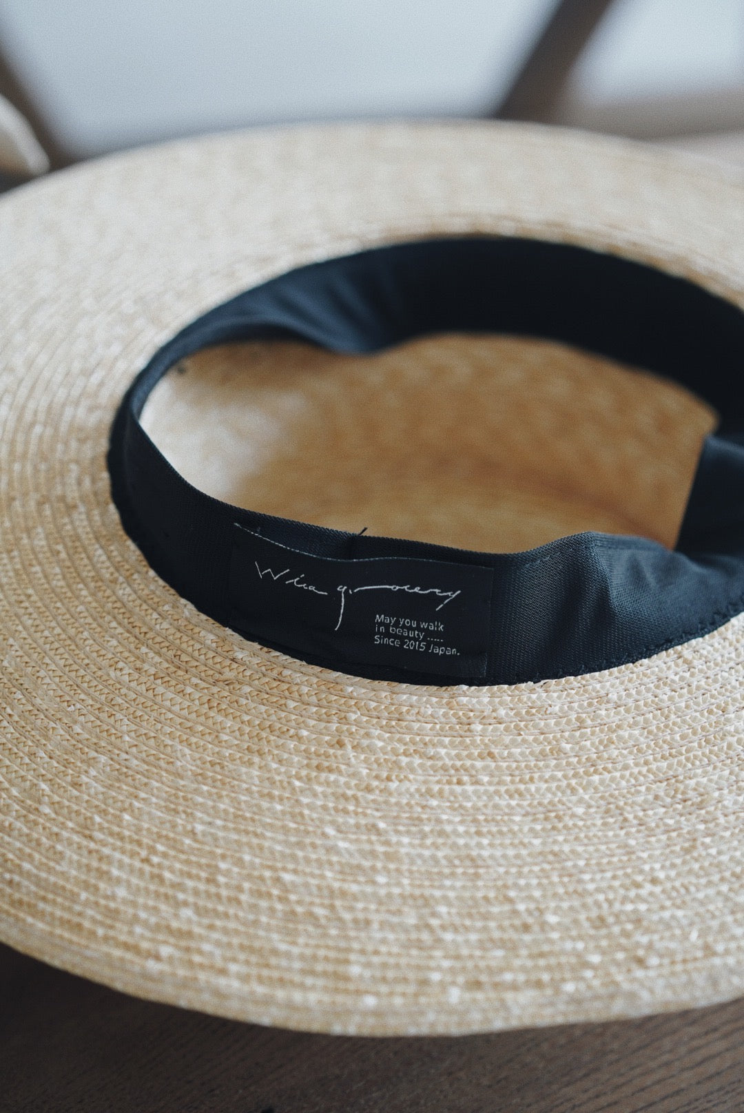 Wica Grocery - Fine Straw Hat with Black Ribbon – Kurashi Japanese Crafts